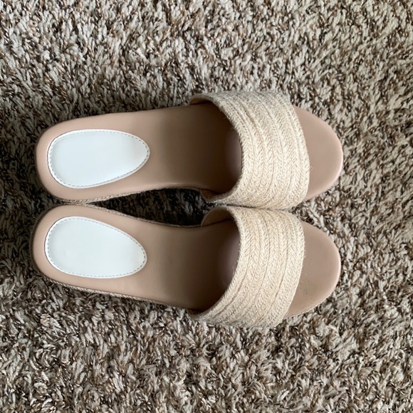 SHEIN | Shoes | Colorblock Espadrille Wedge Slide Sandals | Poshmark